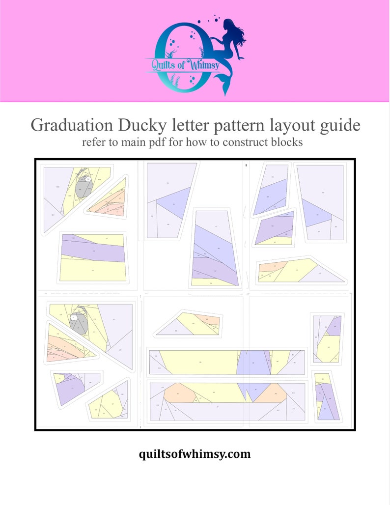Graduation Ducky Paper Piecing Pattern: 12x20 Inch Duck (A4 & Letter ...