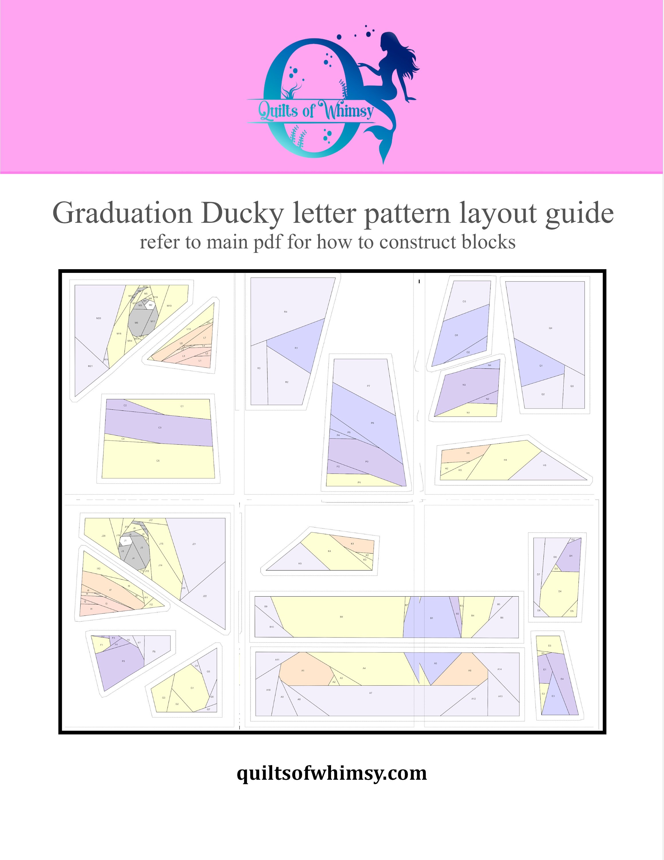 Graduation Ducky Paper Piecing Pattern: 12x20 Inch Duck (A4 & Letter ...