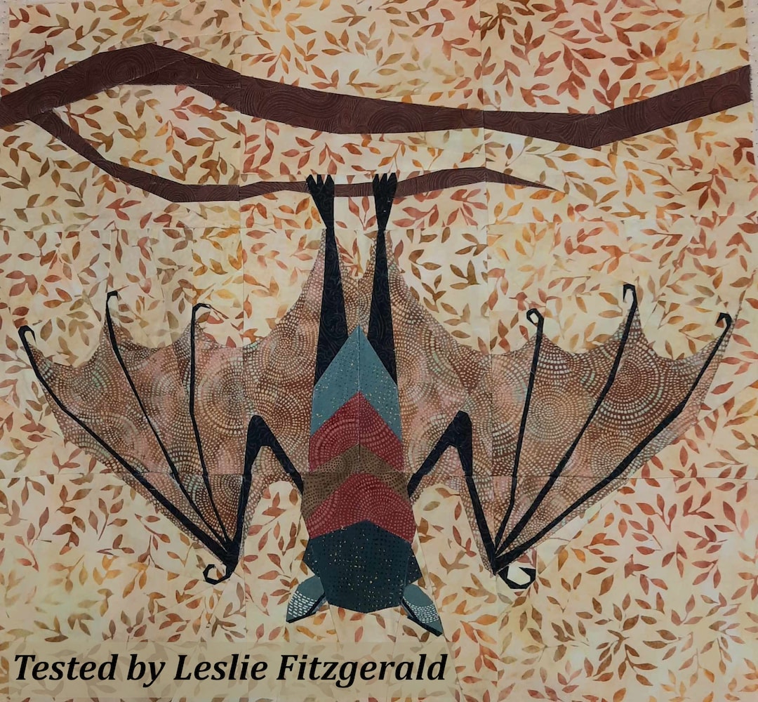 Hanging Bat FPP Quilt Block Pattern: Halloween Quilt (20x20 Inch) - Etsy