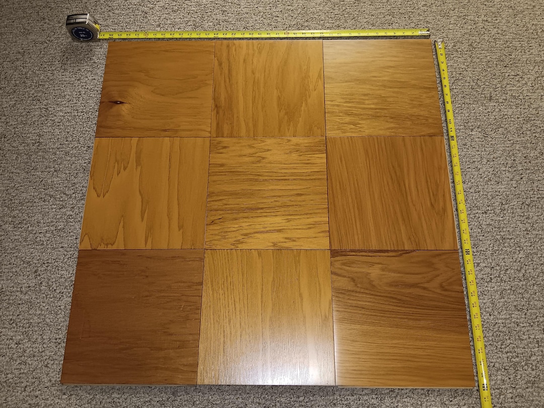 Hardwood Parquet 9 Pieces of 12x12 Inch Hickory Prefinished Tongue ...