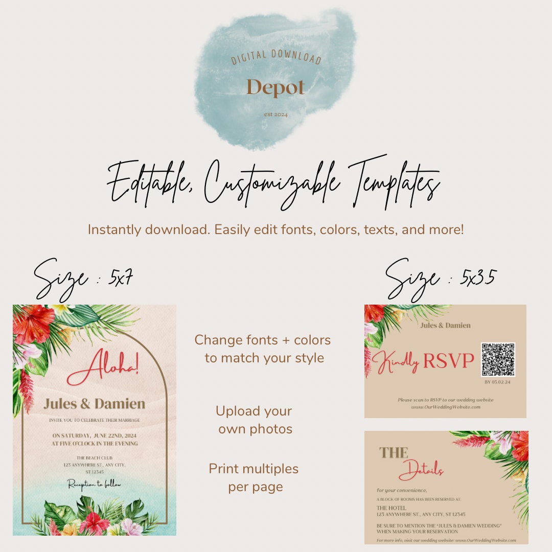 Flutter & Twirl Birthday Invitation Template, Editable Instant Download ...