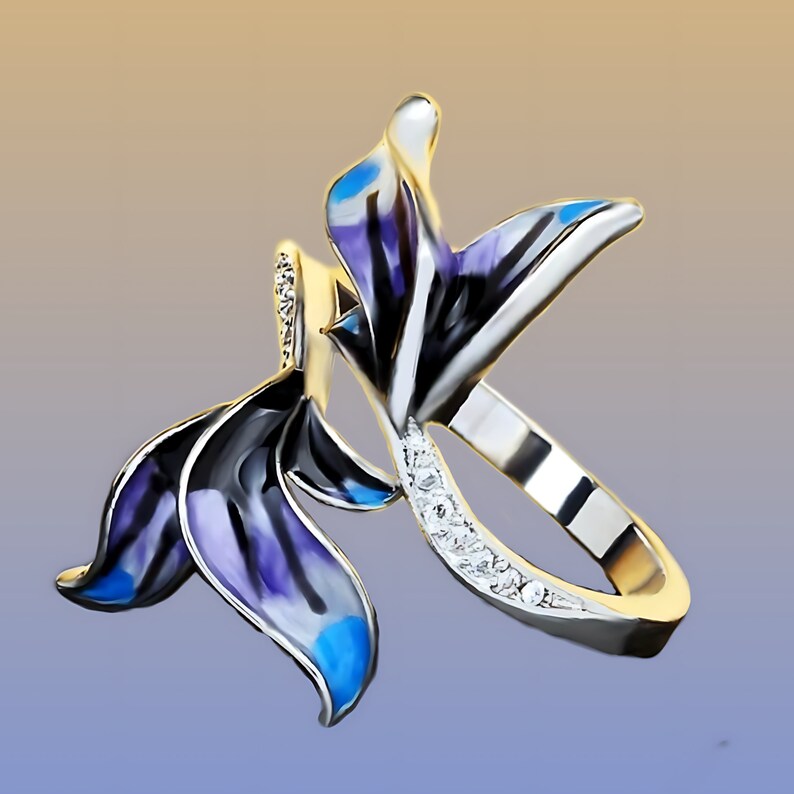 Elegant Blue Mermaid Tail Ring for Women 925 Silver Women's Mermaid ...