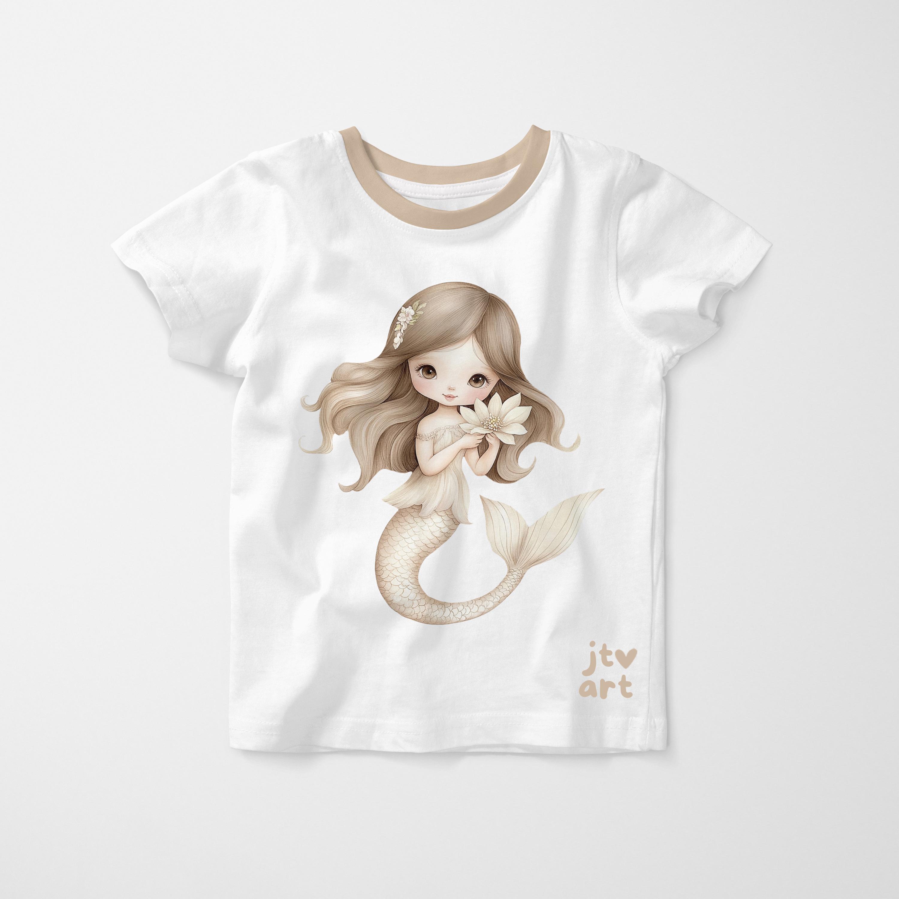 Cute Beige Mermaid Watercolor PNG Clipart, Pastel Summer Mermaid ...