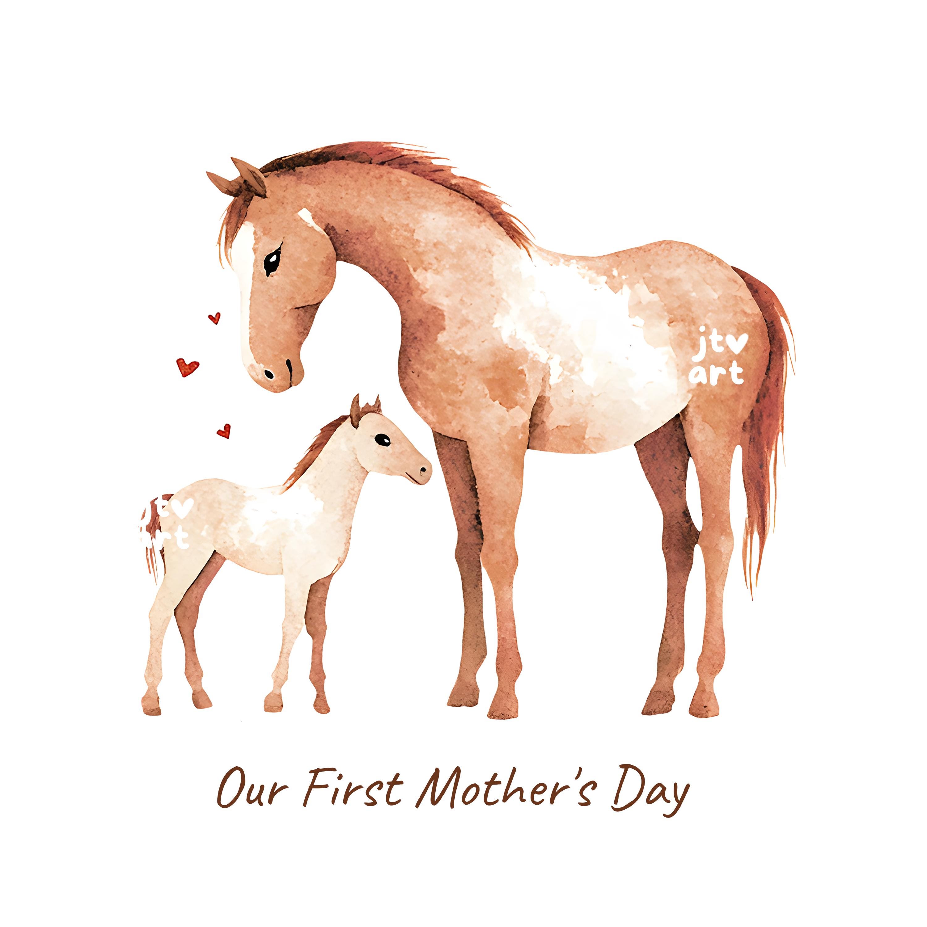 Our First Mother's Day Horses PNG Sublimation File, Motherhood, First ...