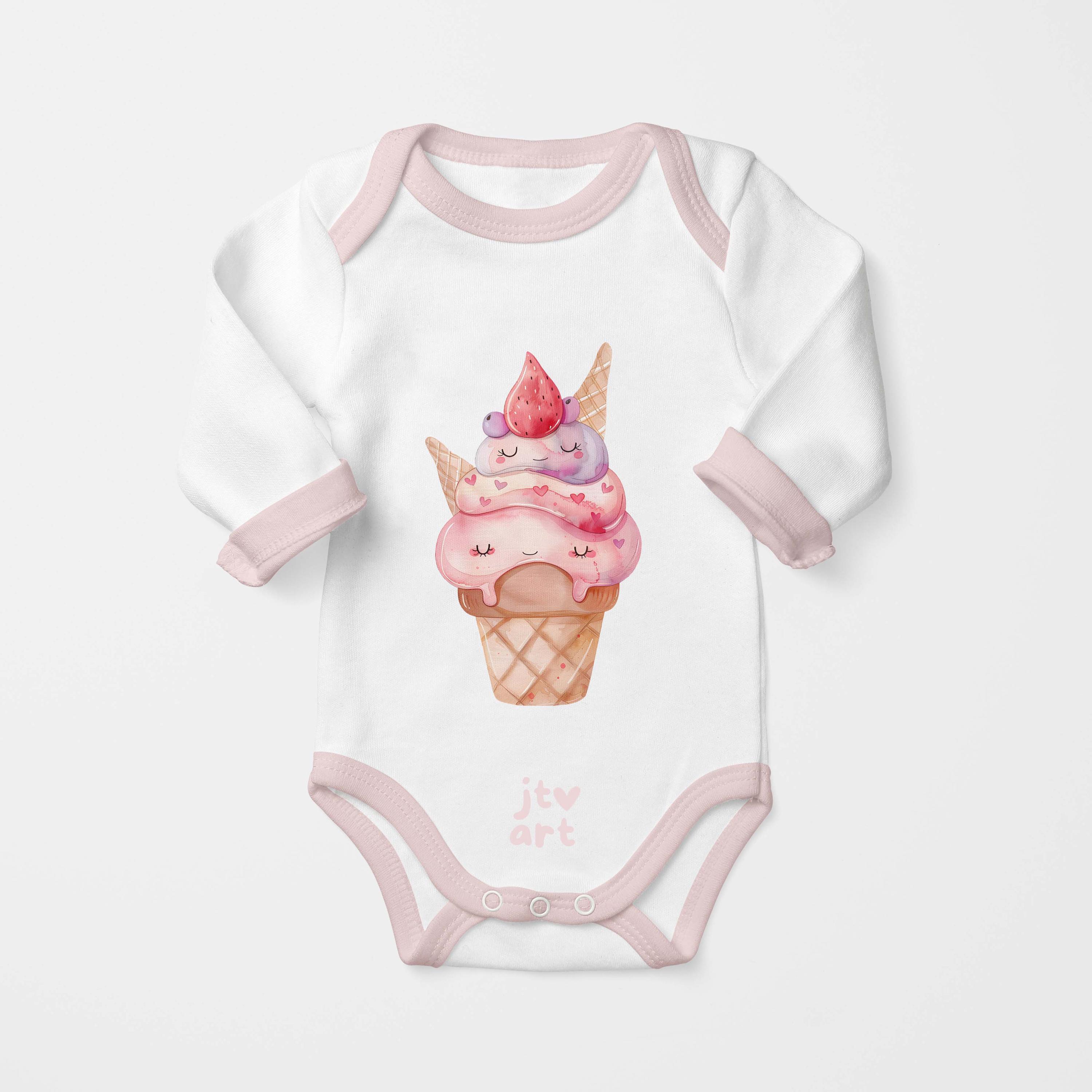 Cute Watercolor Ice Cream PNG Clipart, Pink Summer Food PNG Clipart ...