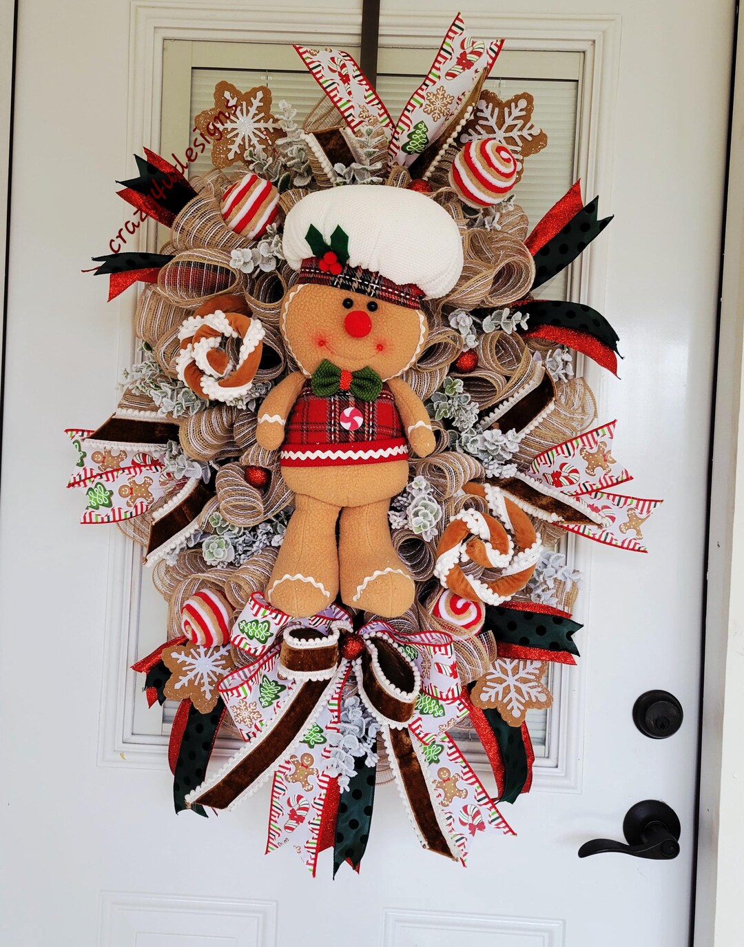 Christmas Wreath, Gingerbread Wreath, Front Door Wreath - Etsy