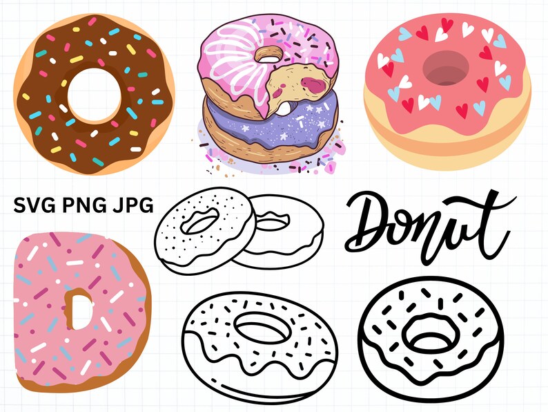 Donut SVG, Donut SVG Bundle, Donut Clipart, Doughnut Svg, Sprinkle ...