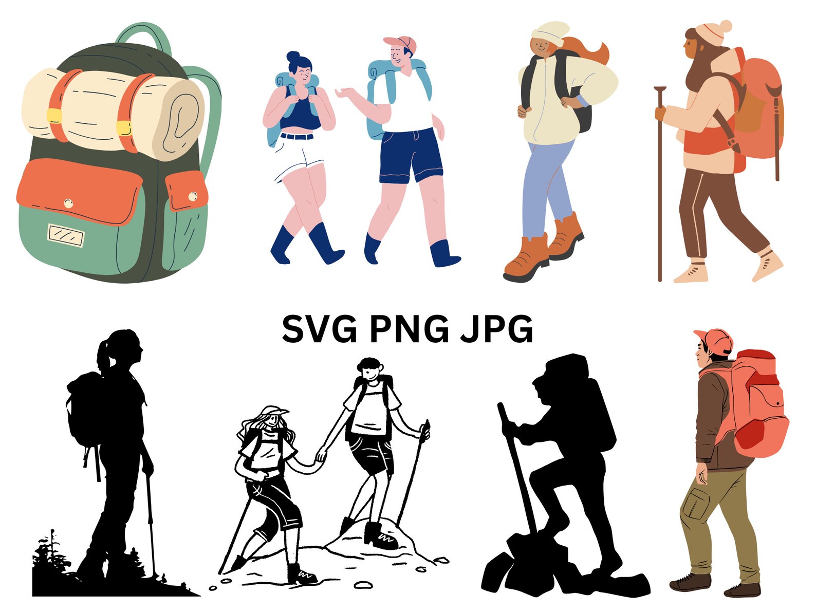 Hiker Svg, Hiking Svg, Hiker Silhouette Svg, Hiking SVG, Outdoor SVG ...