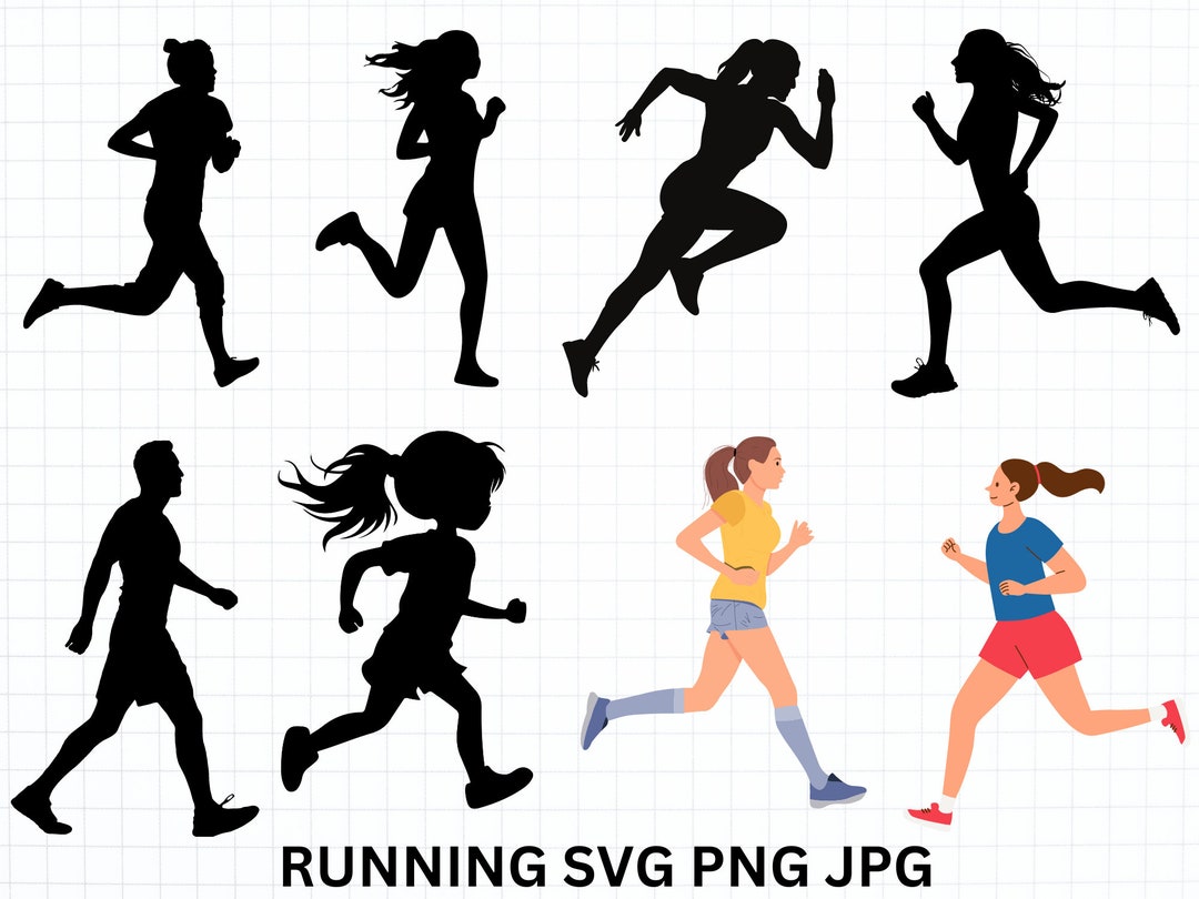 Running Girl SVG , Runner Clip Art, Running Female Vector, Runner SVG ...