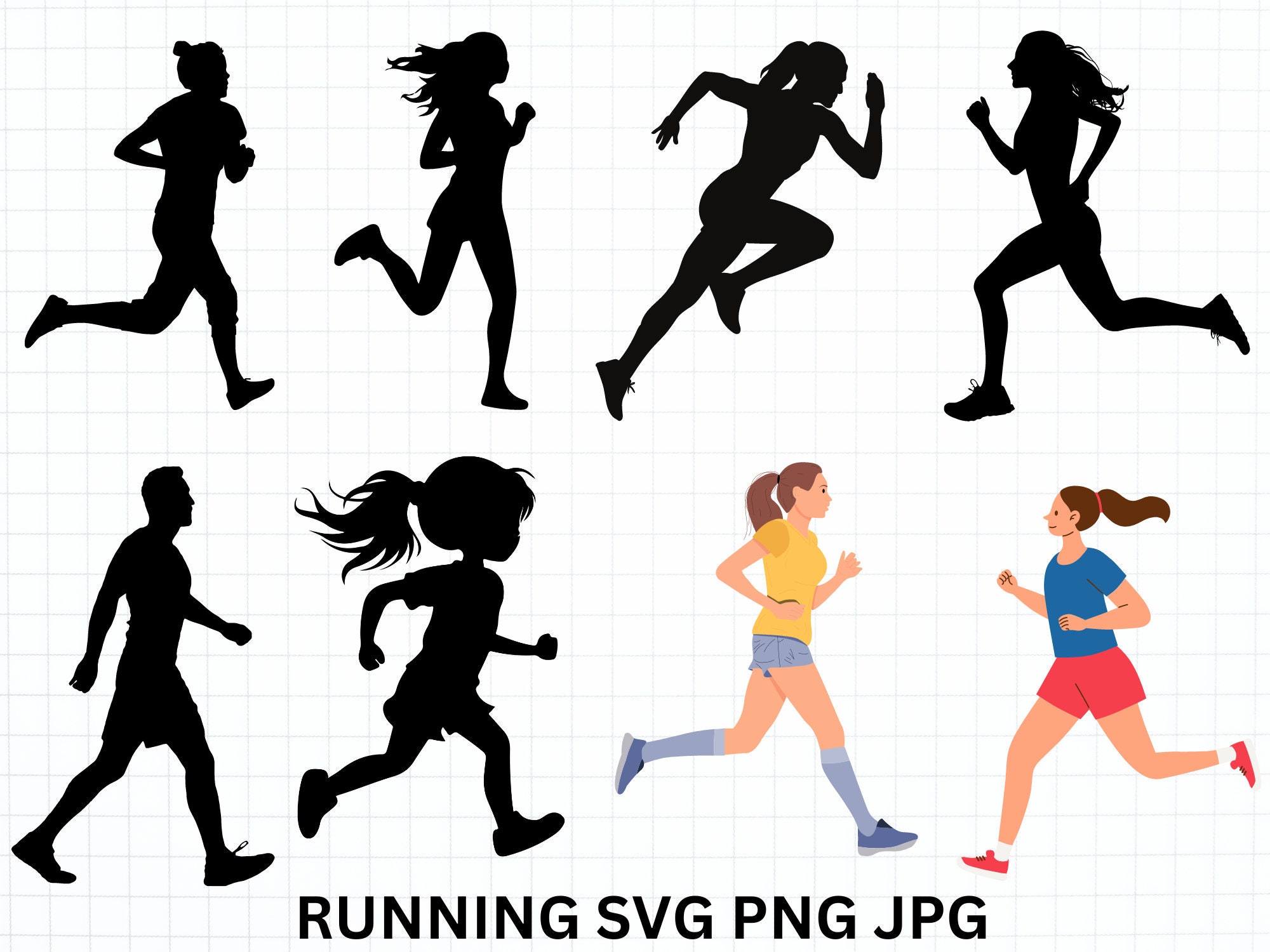 Running Girl SVG , Runner Clip Art, Running Female Vector, Runner SVG ...