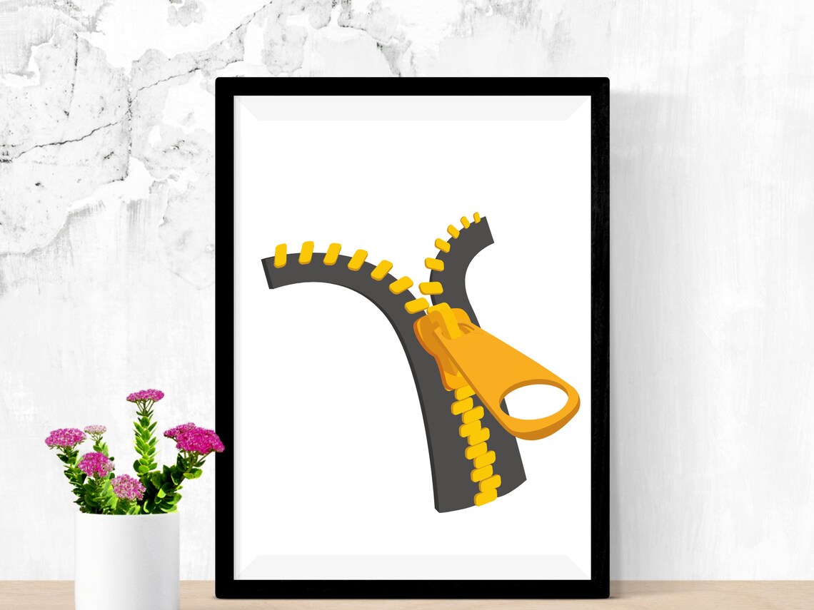 Zipper Clipart, Metal Zipper Vector, Gold Zipper Cut File, Zip Cricut ...