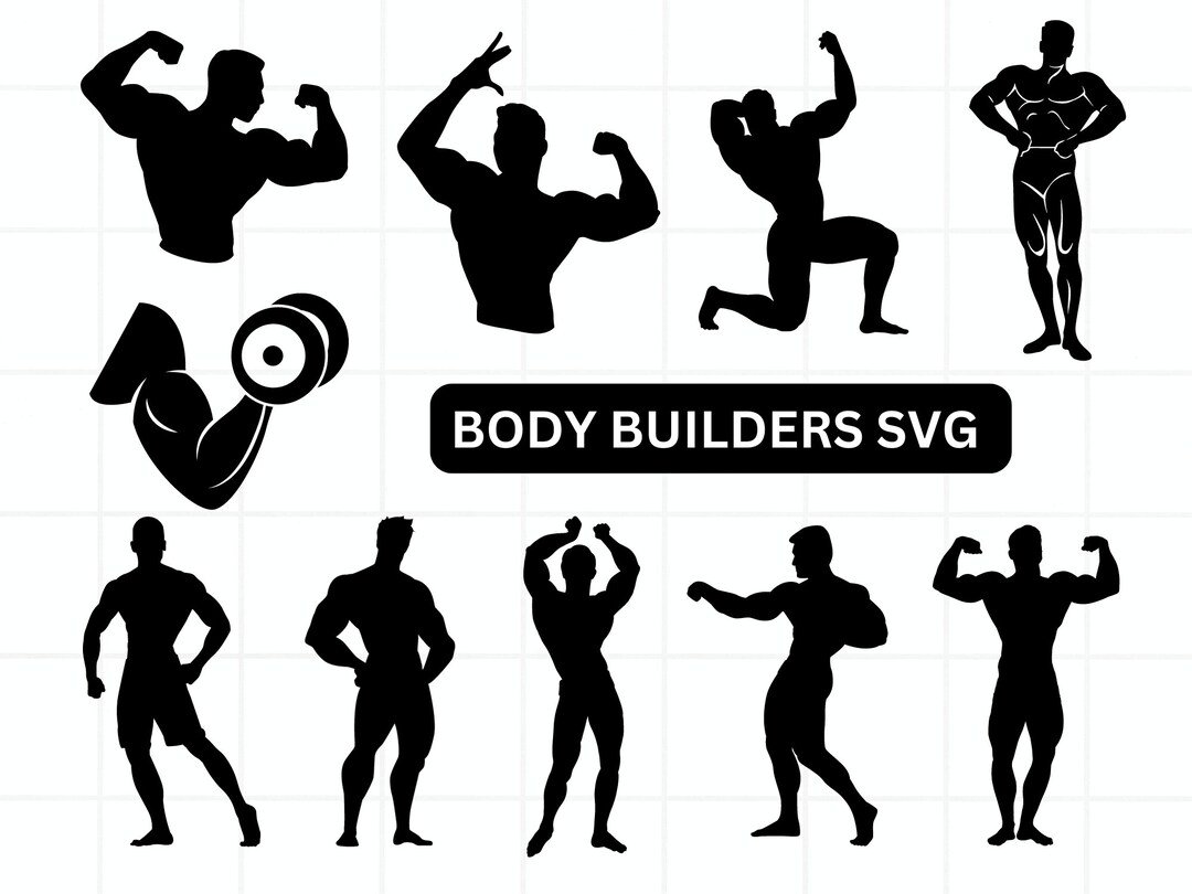 Muscle SVG Files, Bodybuilder Svg Bundle, Bodybuilder Silhouette ...