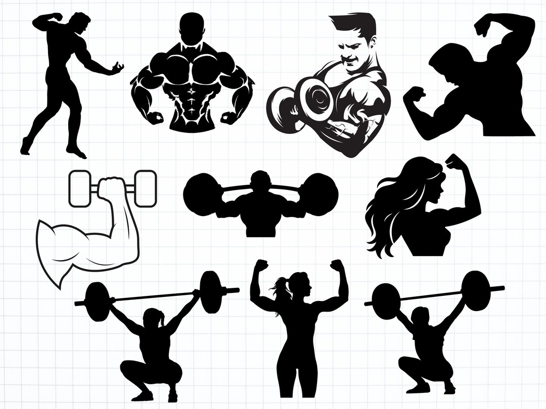 Bodybuilder Svg Bundle, Svg Files for Cricut, Bodybuilder Silhouette ...
