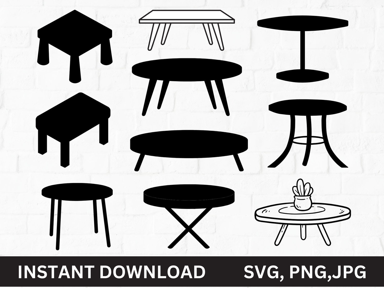 Table SVG, Living Room Table Svg, Coffee Table Cricut, Table Clipart ...