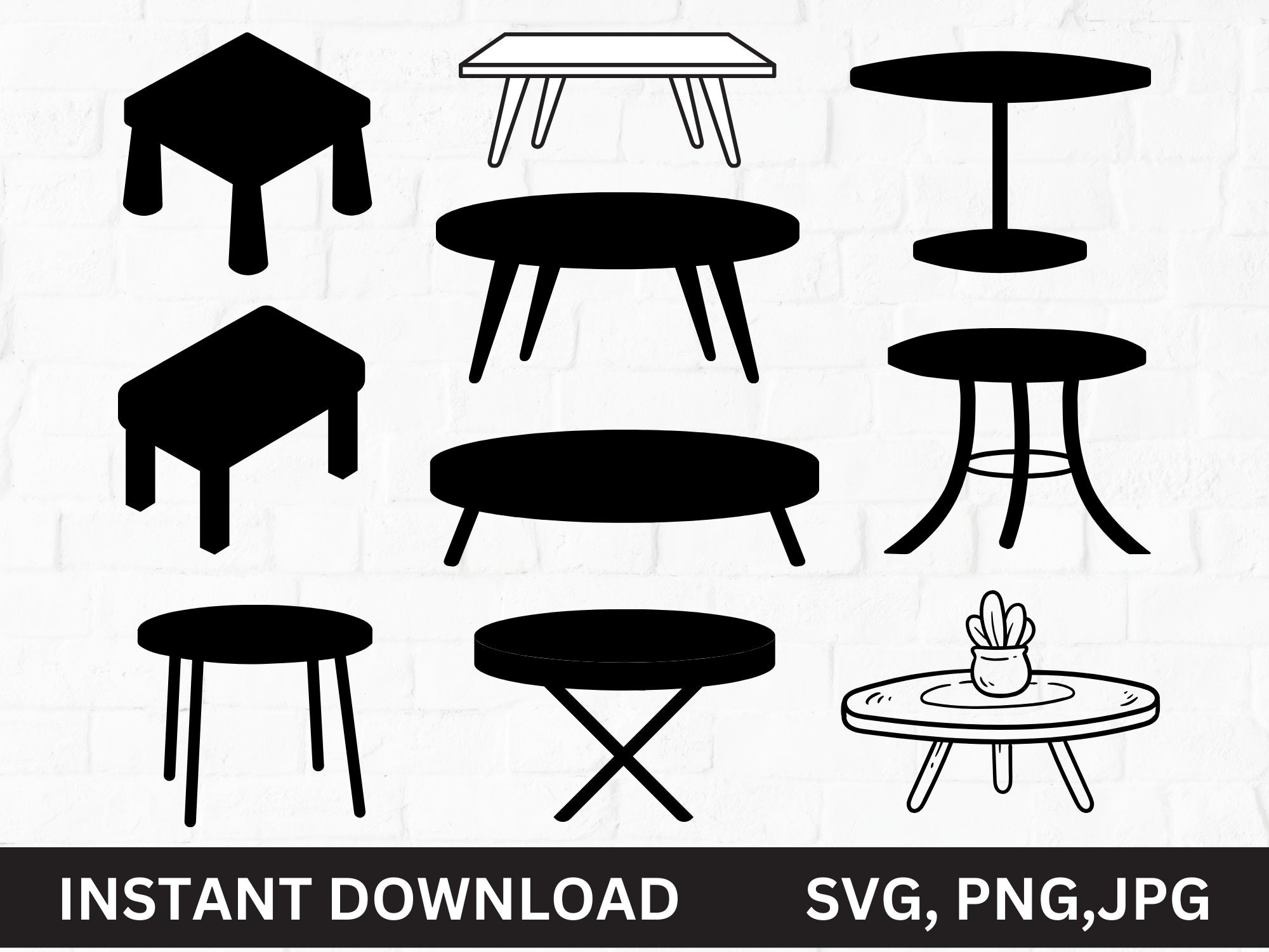 Table SVG, Living Room Table Svg, Coffee Table Cricut, Table Clipart ...