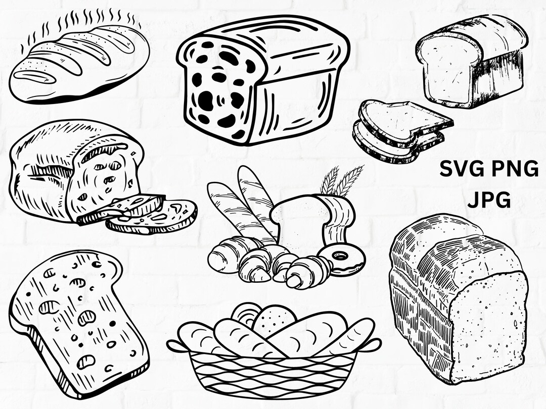 Brot SVG, Brot Korb SVG, Laib Brot Clipart, Brot Cricut, Bäckerei ...