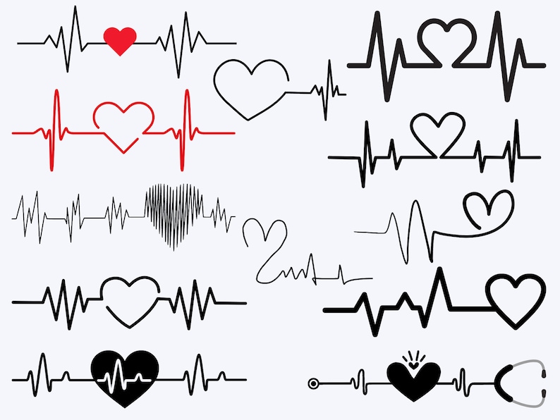 Heartbeat Line SVG, Heartbeat Svg, Life Line Svg, Heartbeat Clipart ...