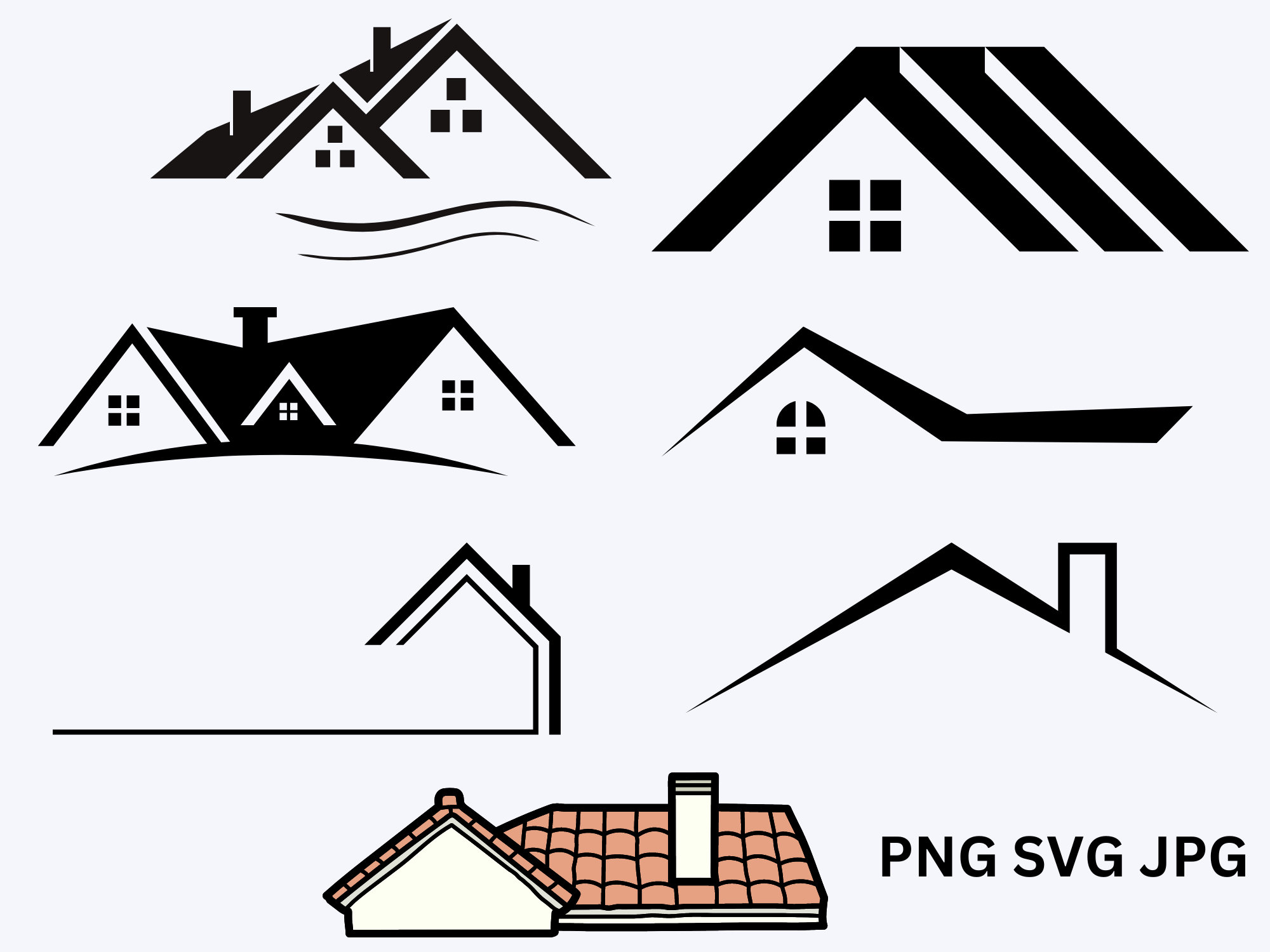 House Roof Svg, Svg Files for Cricut, House SVG, House Roof Cut File ...