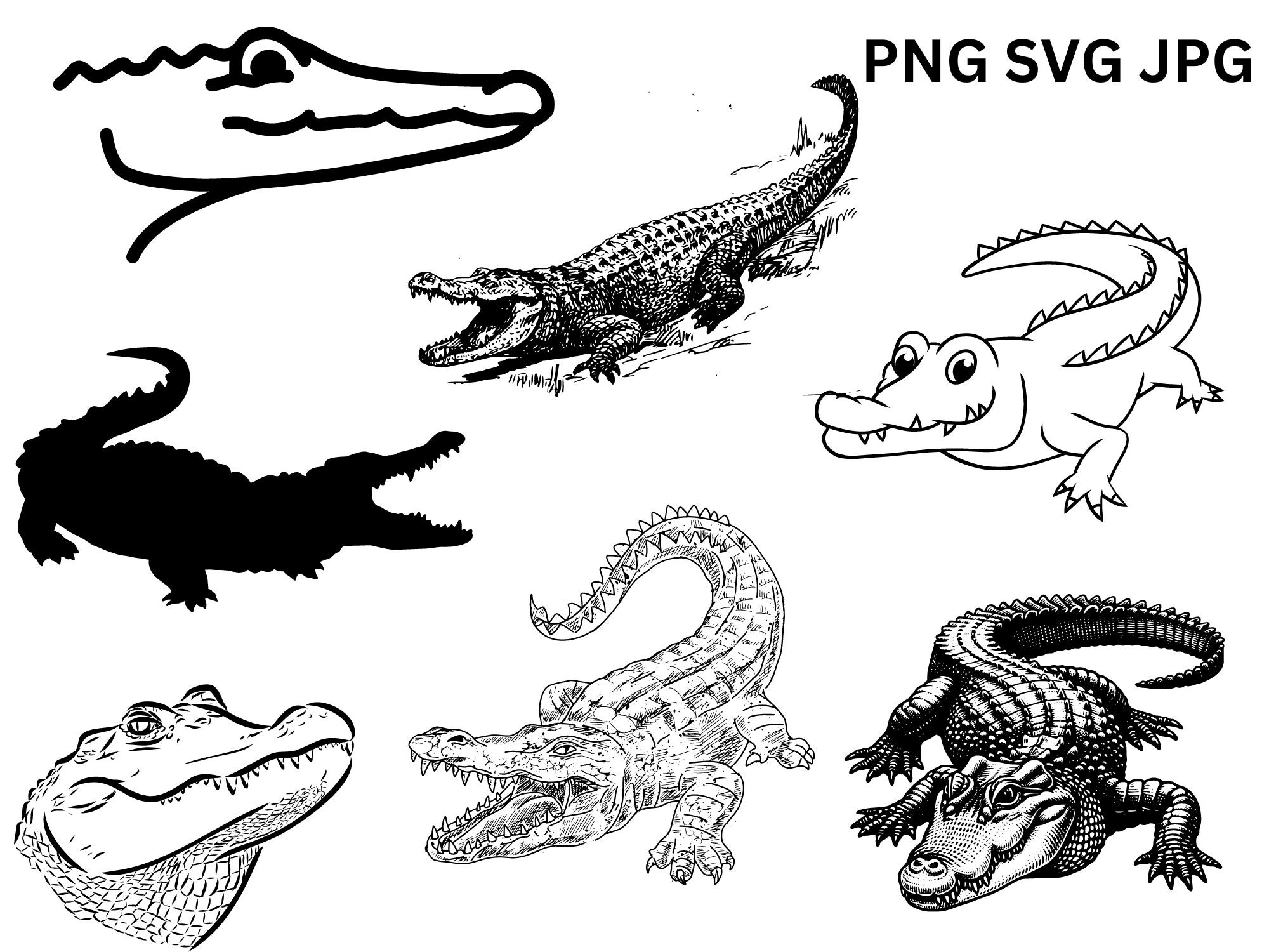 Crocodile SVG , Alligator Clipart, Crocodile Cut Files for Silhouette ...