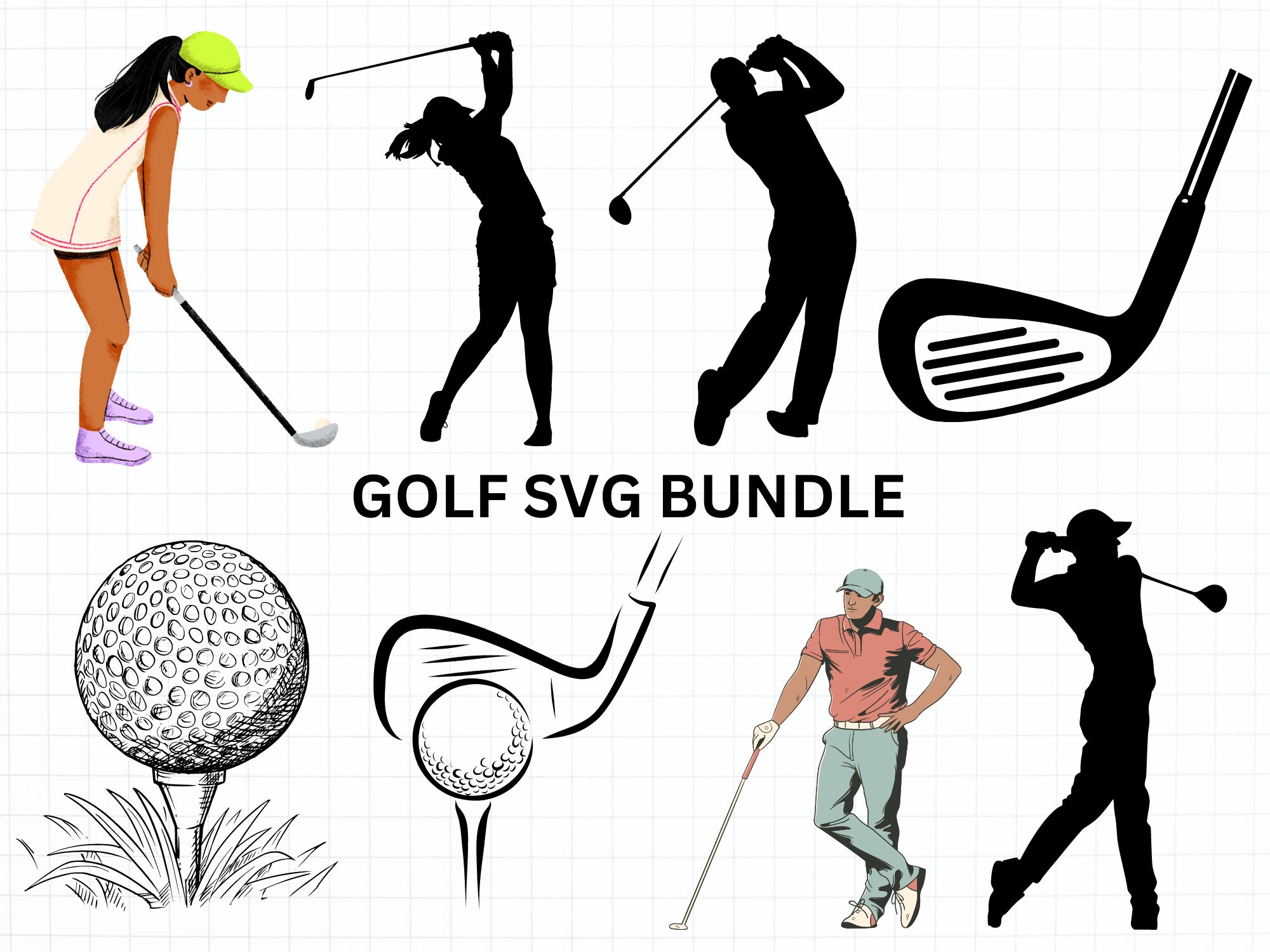 Golfing Svg | Golf Player Svg | Golf Svg | Golfer Silhouette | Golf ...
