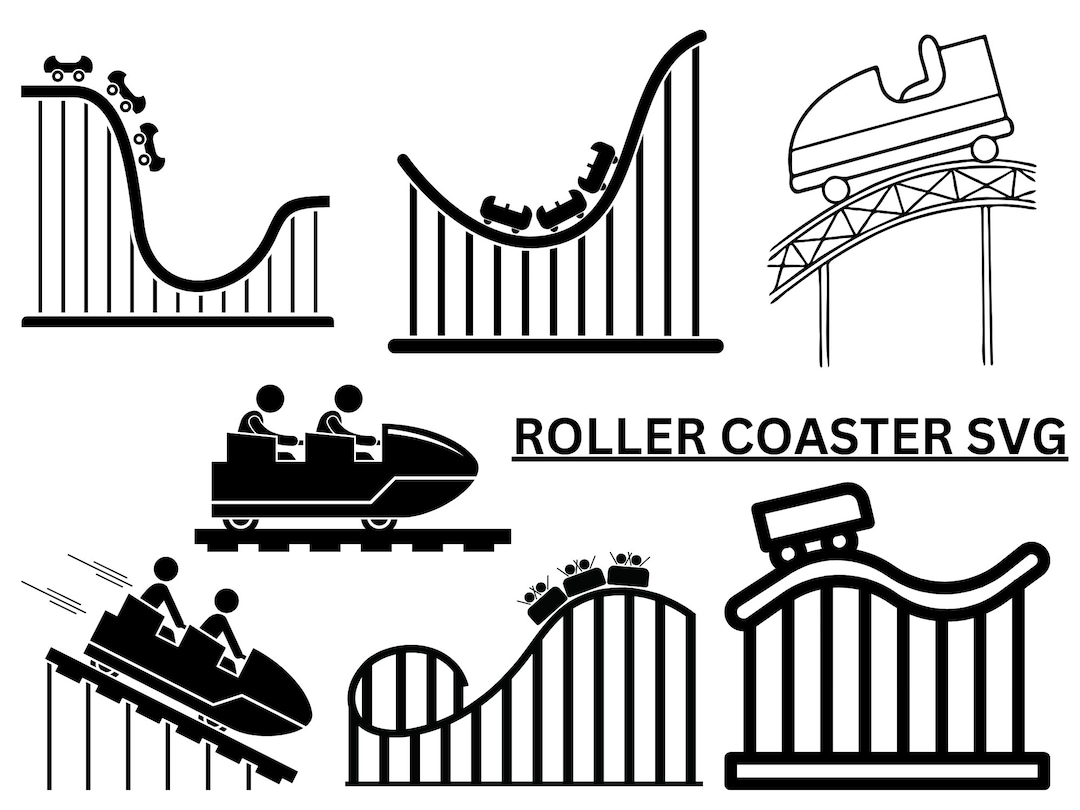 Roller Coaster Svg, Adventure SVG, Theme Park SVG, Construction Svg ...