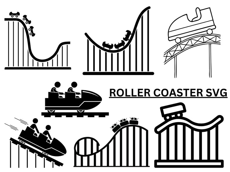 Roller Coaster Svg, Adventure SVG, Theme Park SVG, Construction Svg ...