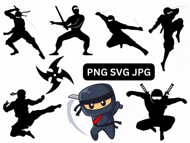 Ninja SVG Bundle, Ninja Cricut, Ninja Silhouette, Ninja Cut File, Ninja ...