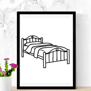 Bed SVG, Bed Clip Art, Bed Vector, Sleep SVG, Bed Clipart, Hotel SVG ...