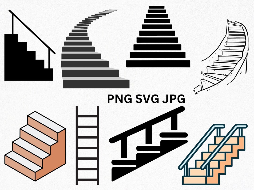 Paquete SVG de escaleras, archivos SVG para Cricut, imágenes ...