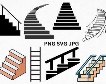 Stairs SVG Bundle, Svg Files for Cricut, Building Clipart, Stair ...