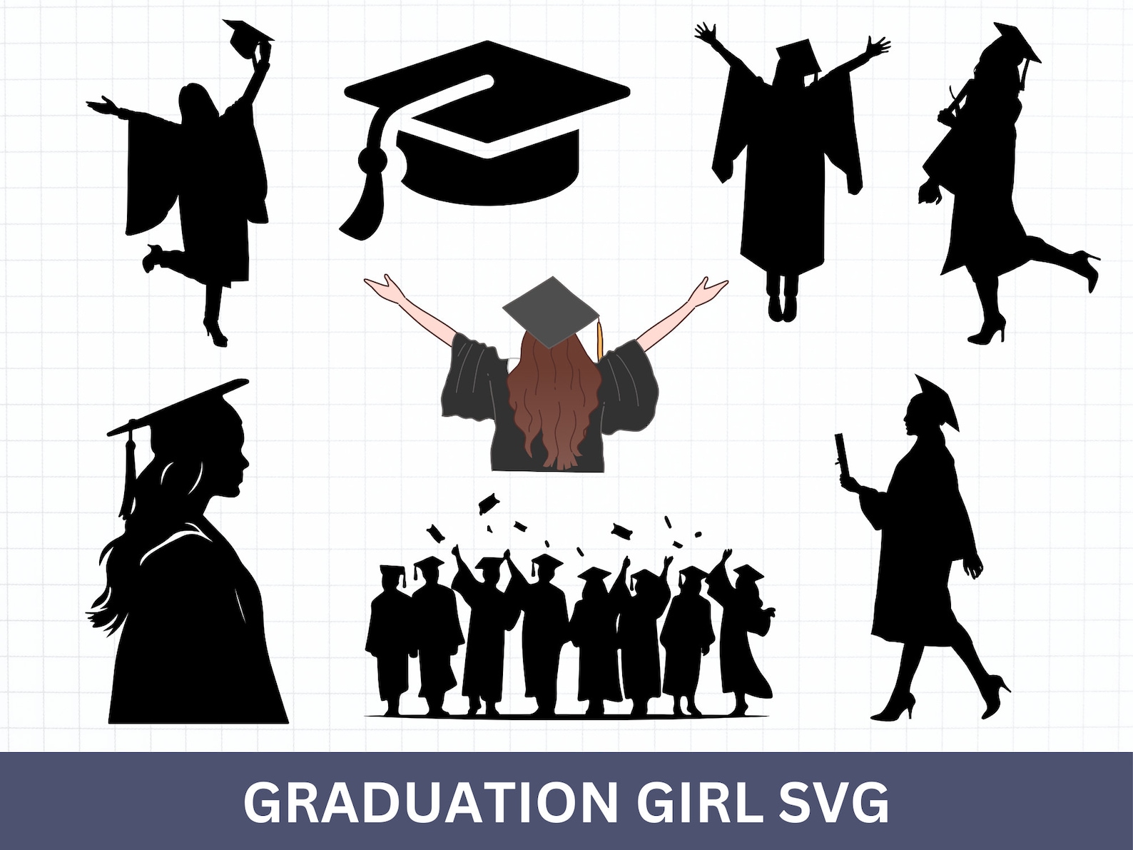 Graduate Silhouette, Graduation Cut File ,graduation Design SVG, Grad ...