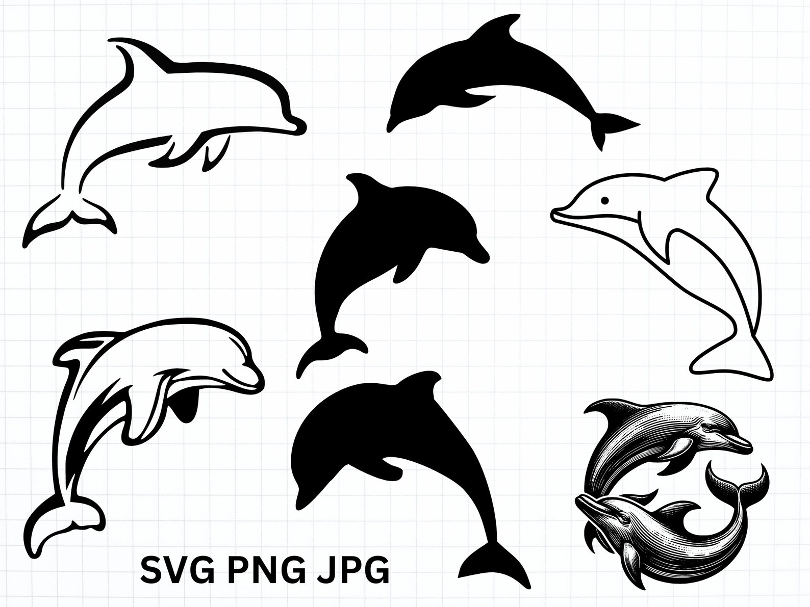 Dolphin SVG Bundle, Dolphin Svg, Dolphin Clipart, Dolphin Png, Dolphin ...