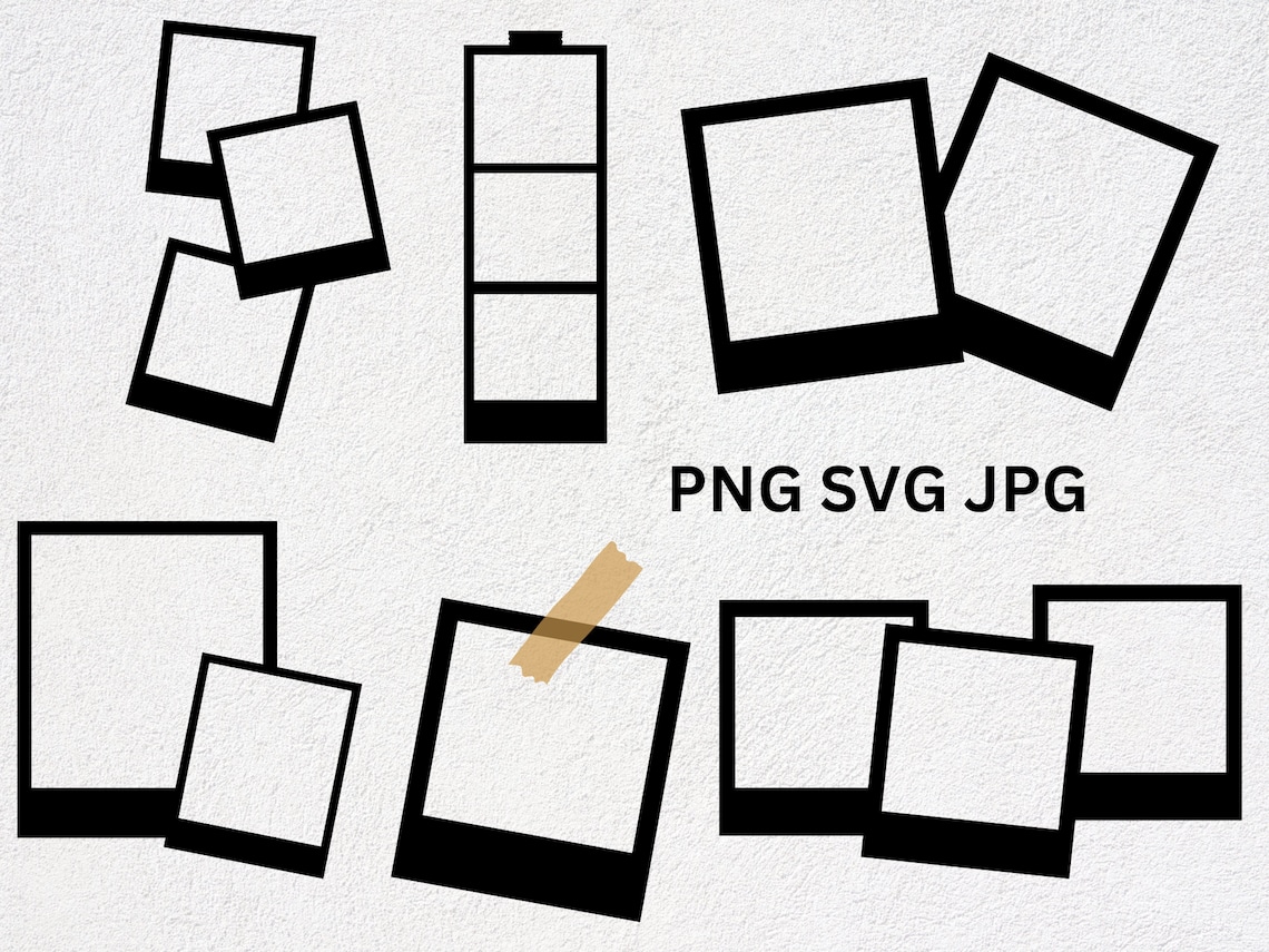 Polaroid Frame Svg Bundle, Polaroid Cut File, Frame Clipart, Frame Cut ...