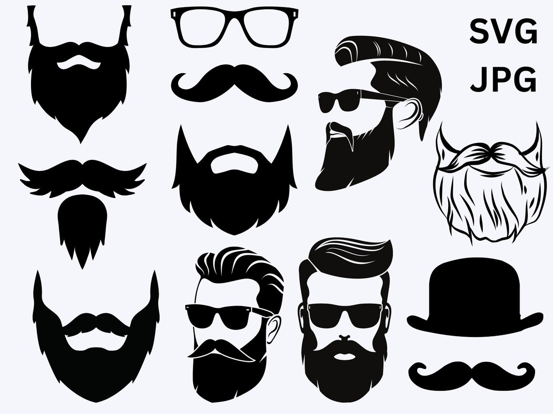 Beard SVG, Afro Bearded Man SVG Cut File for Cricut, Black Man SVG ...