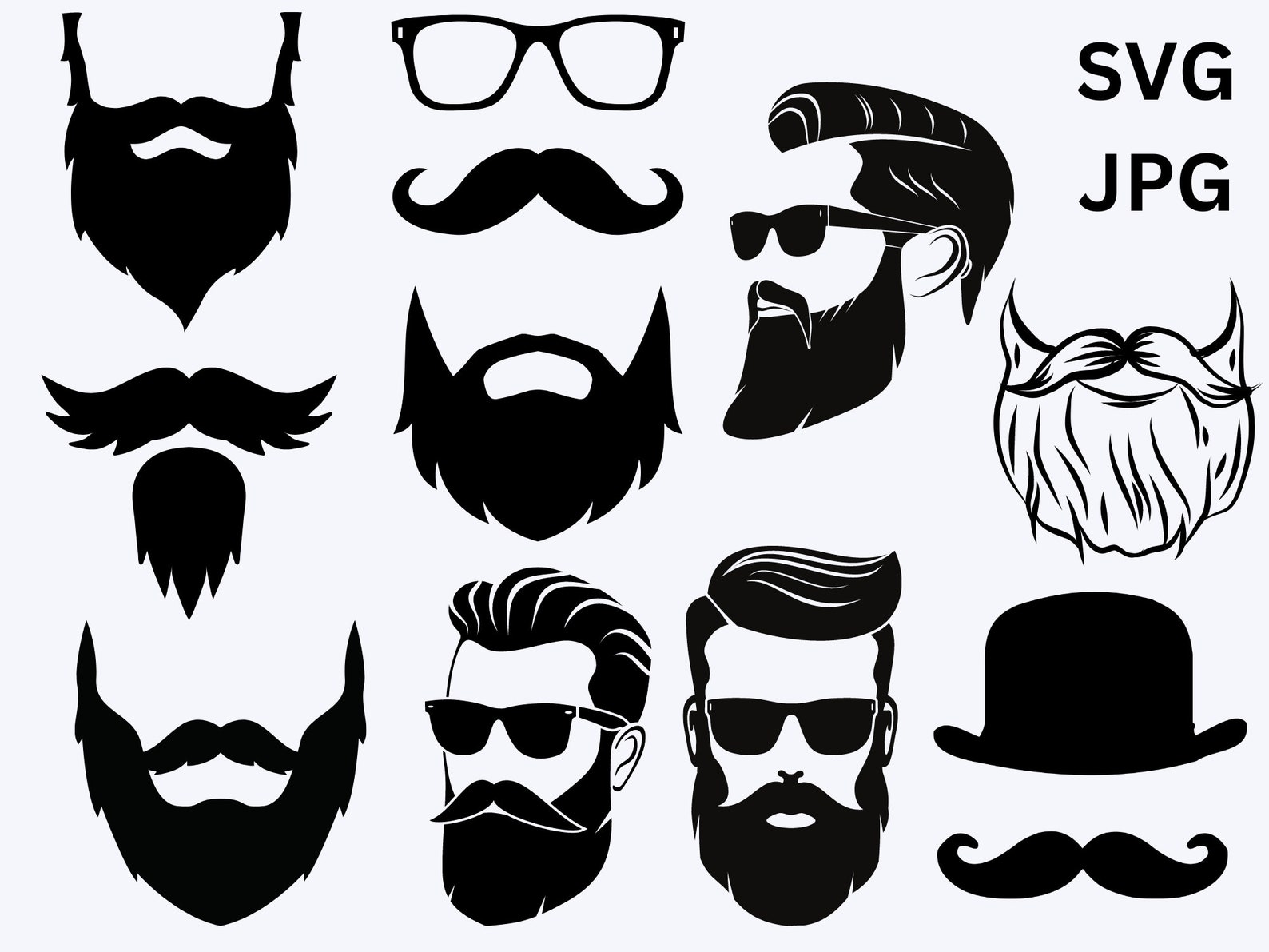 Beard SVG, Afro Bearded Man SVG Cut File for Cricut, Black Man SVG ...