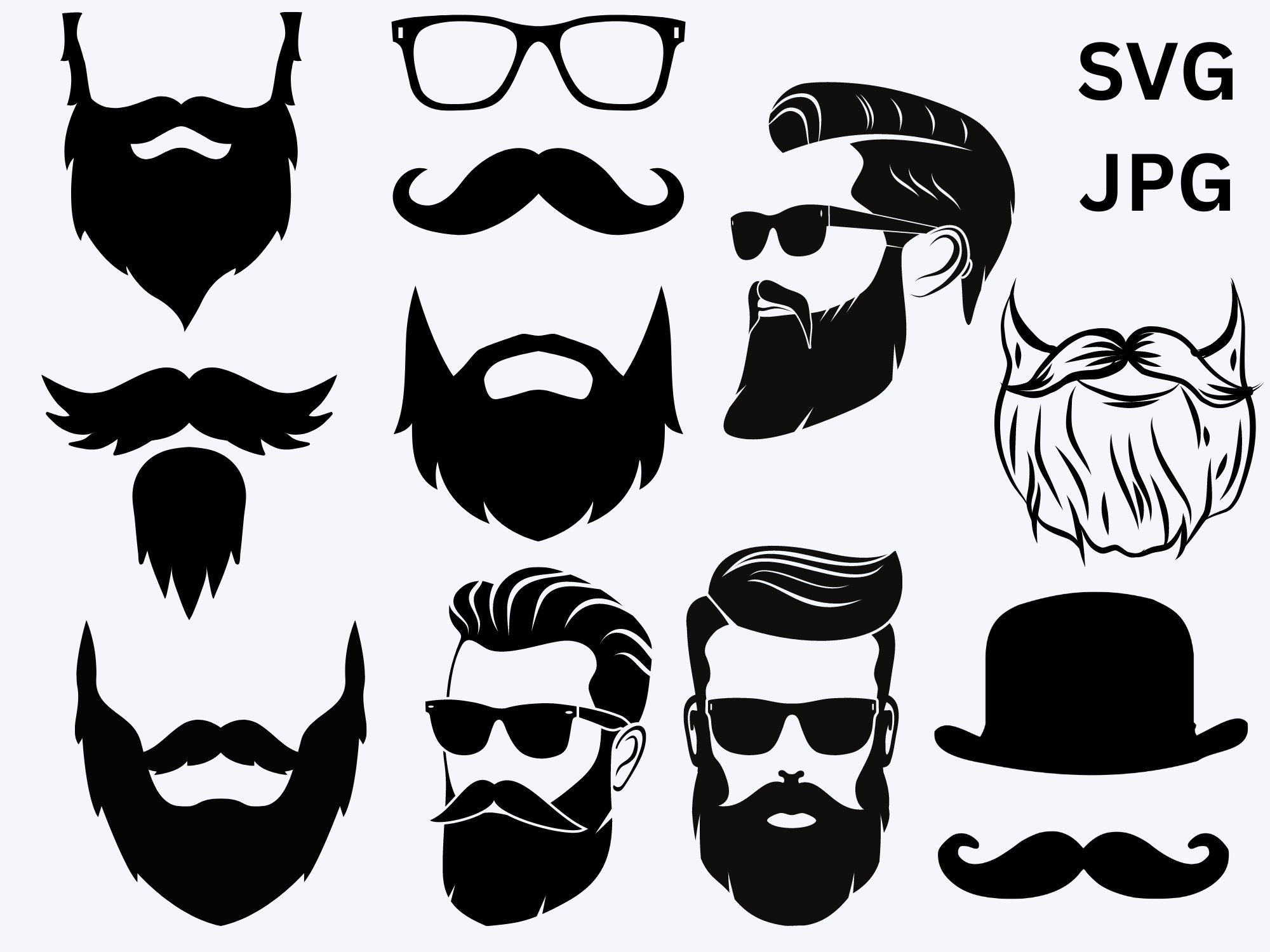 Beard SVG, Afro Bearded Man SVG Cut File for Cricut, Black Man SVG ...