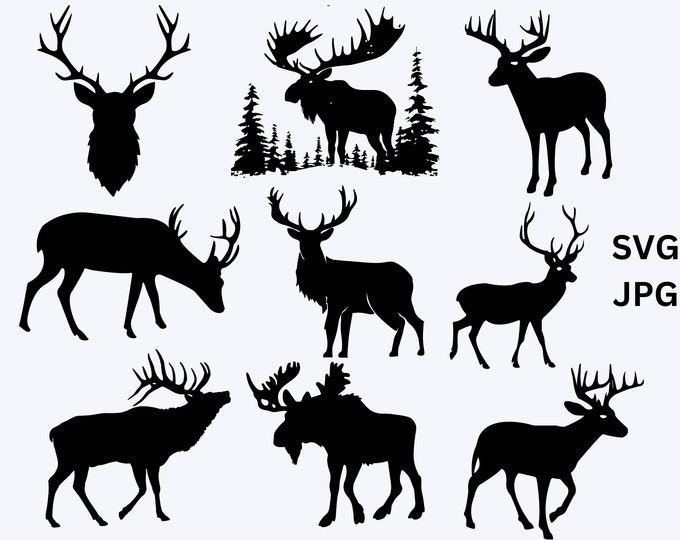 SVG Elk Silhouette Elk Vector File Elk Head Vector Elk Head Png Elk ...