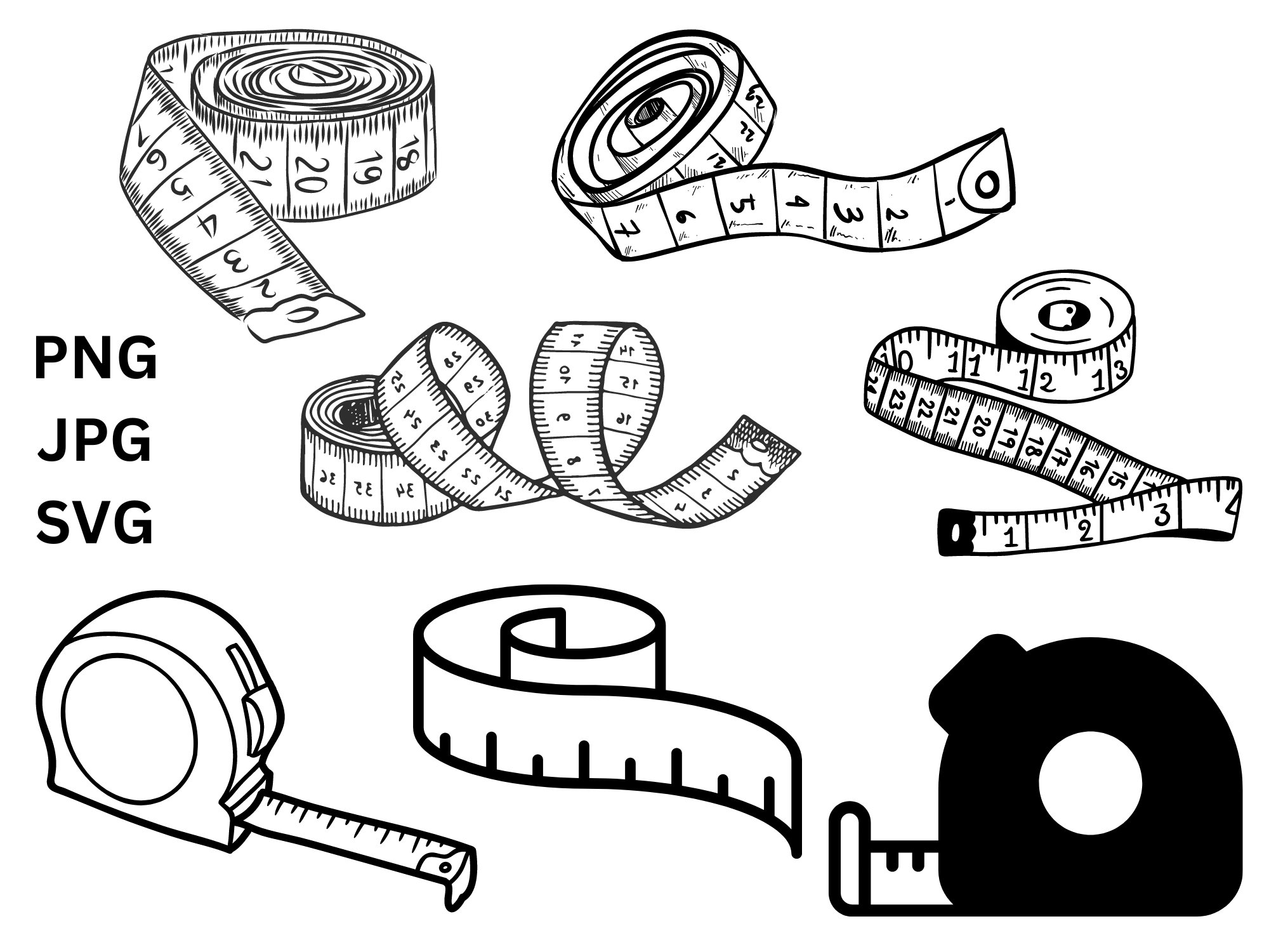 Measuring Tape Svg, SVG Files for Cricut, Measure Svg, Tape Clipart ...