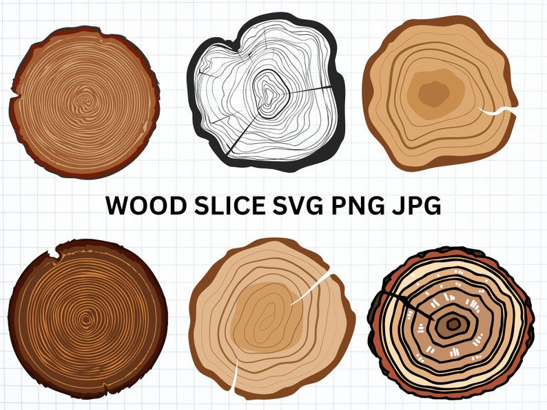 Wood Slice SVG Bundle, Tree Rings Svg,wood Slice Dxf, Wood Slice Png ...