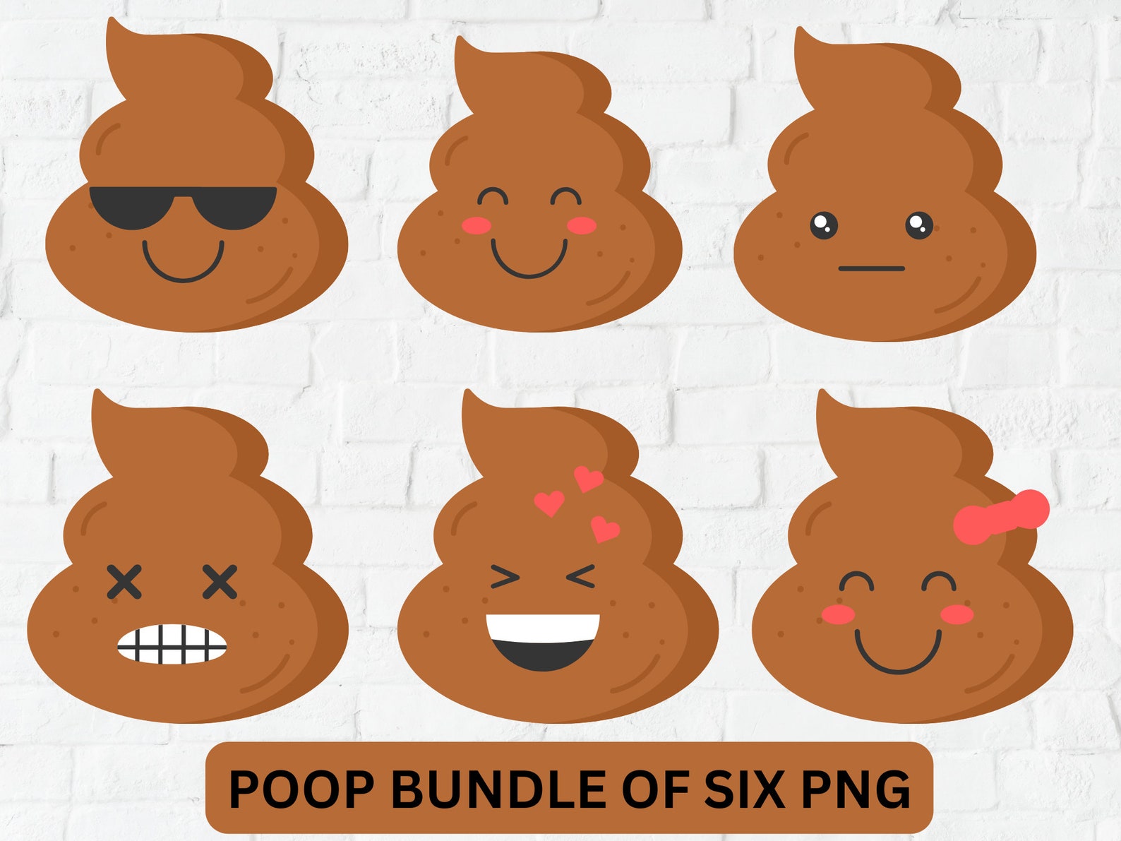 Oop Emoji Svg, Poop Emoji Svg Bundle, Poop Clipart, Layered Poop Emoji ...