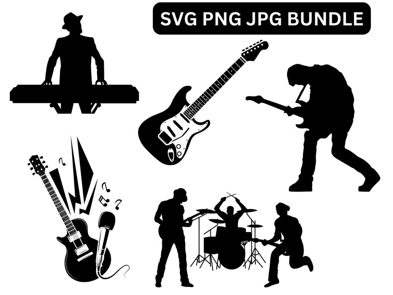 Electric Guitar SVG, Acoustic Guitar SVG, Guitar Clipart, Music Svg ...