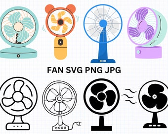 Fan Clipart SVG, Fans Silhouette, Ceiling Fan, Floor Lufter, Desktop ...