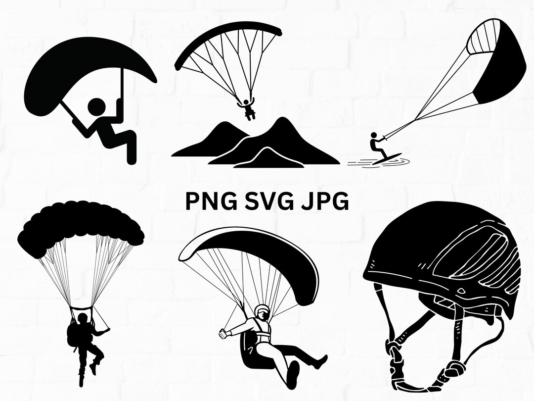 Parachute Svg Bundle, Parachute Vector, Parachute Clipart, Parachuting ...