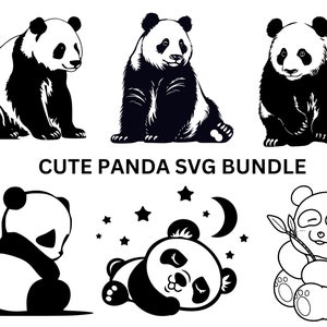 PANDA SVG, Cute PANDA Svg, Cartoon Panda Svg, Panda Clipart, Panda Svg ...