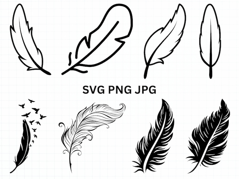 Feather SVG, Feathers Svg Bundle, Feathers Clipart, Wreath Svg Bundle ...