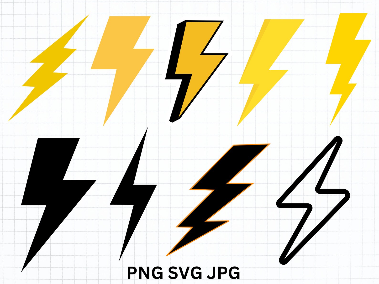 Lightning Svg Bundle, Lightning Bolt Svg, Flash Svg, Lightning Clipart ...