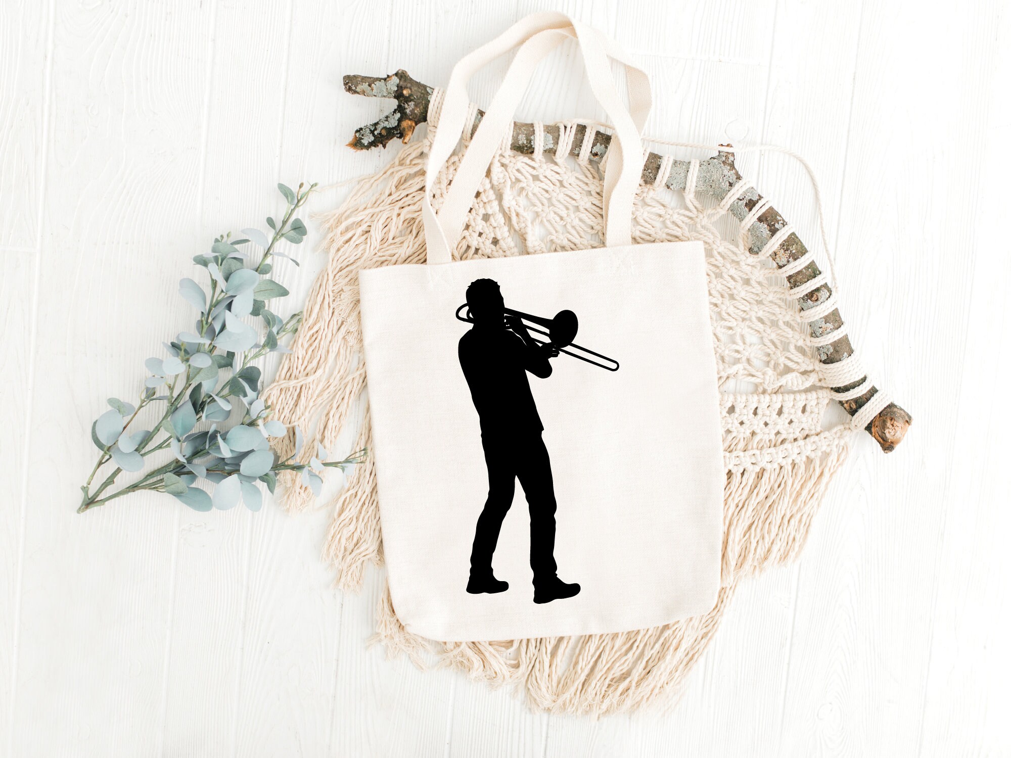 Trombone Svg Files, Band SVG, Trombone Silhouette Svg, Trombone Outline ...