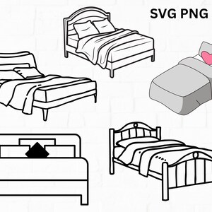 Bed SVG, Bed Clip Art, Bed Vector, Sleep SVG, Bed Clipart, Hotel SVG ...