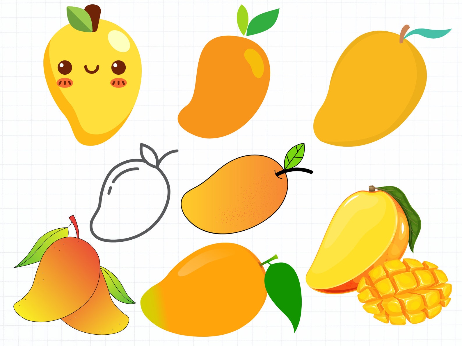 Mango SVG | Mango PNG | Mango Digital Downloadable | Mango Fruit Clip ...