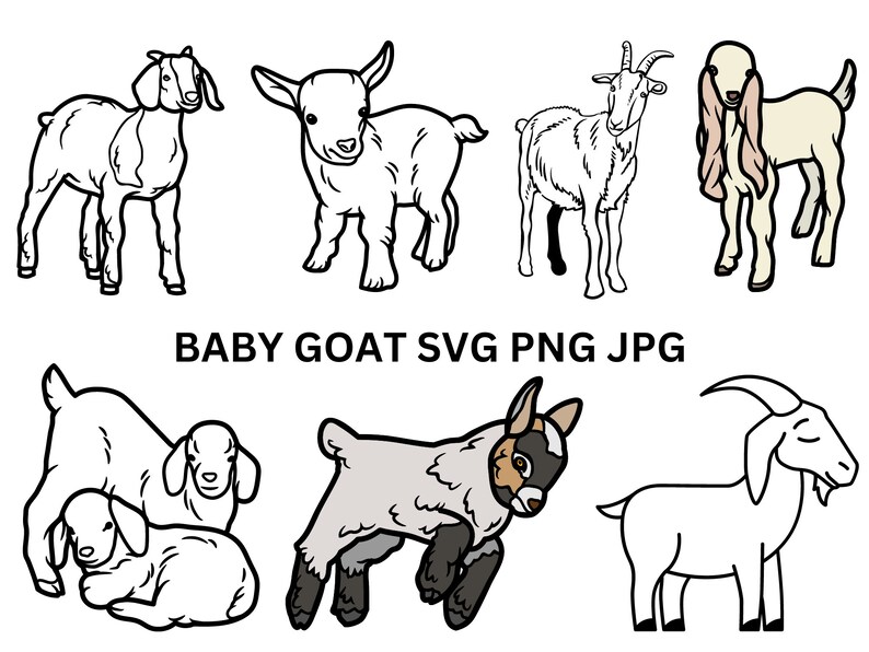 Goats Bundle Svg, Baby Goat Svg, Goats Clipart, Goats Files for Cricut ...